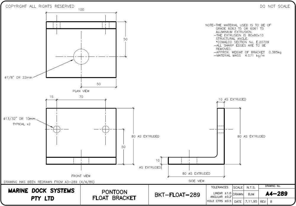Floating Pontoon Brackets Marine Dock Systems MDS Marinas Pontoons